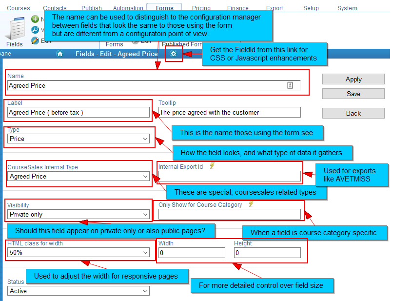 Adding and Editing Fields